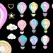 Pastel Rainbow Clipart Pastel Hot Air Balloons Butterfly - Etsy
