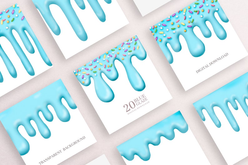 Ice Cream Drip Png Sprinkles Clipart Blue Dripping Border - Etsy Australia