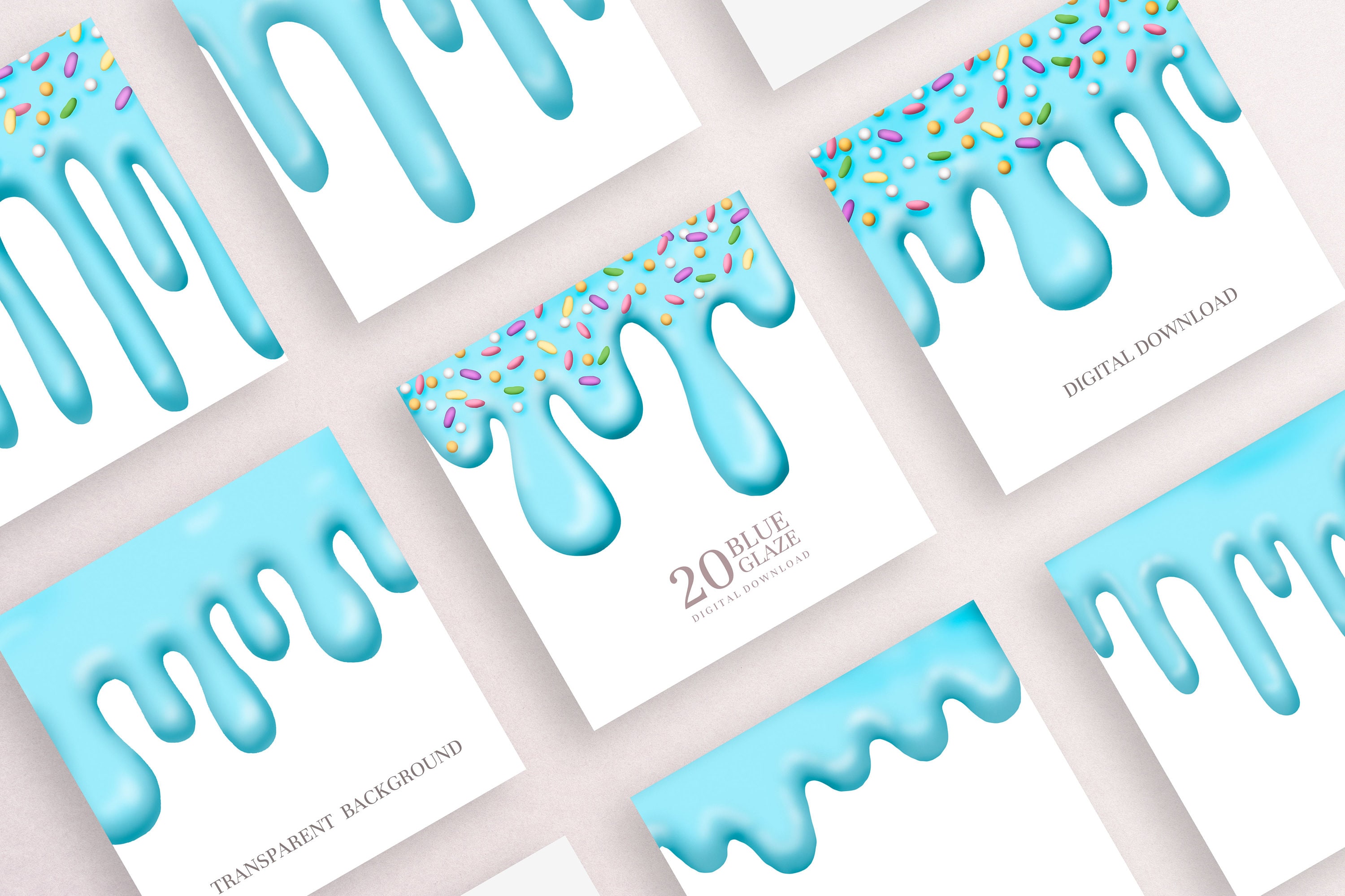 Instant download sprinkles clipart Ice cream drip png blue dripping ...