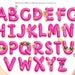 Pink Glitter Letters,pink Doodle Alphabet, Pink Glitter Abc,instant ...