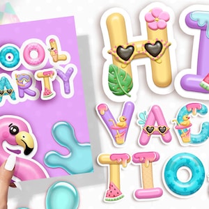 Summer Alphabet, Beach Alphabet Clipart, Digital Download. - Etsy