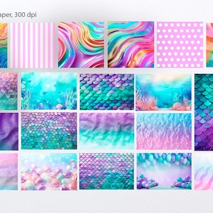 Mermaid Digital Paper, Mermaids Digital Paper Pack,digital DOWNLOAD - Etsy