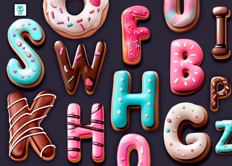 Candyland Letters Clipart, Sweet Alphabet Png, DIGITAL DOWNLOAD - Etsy