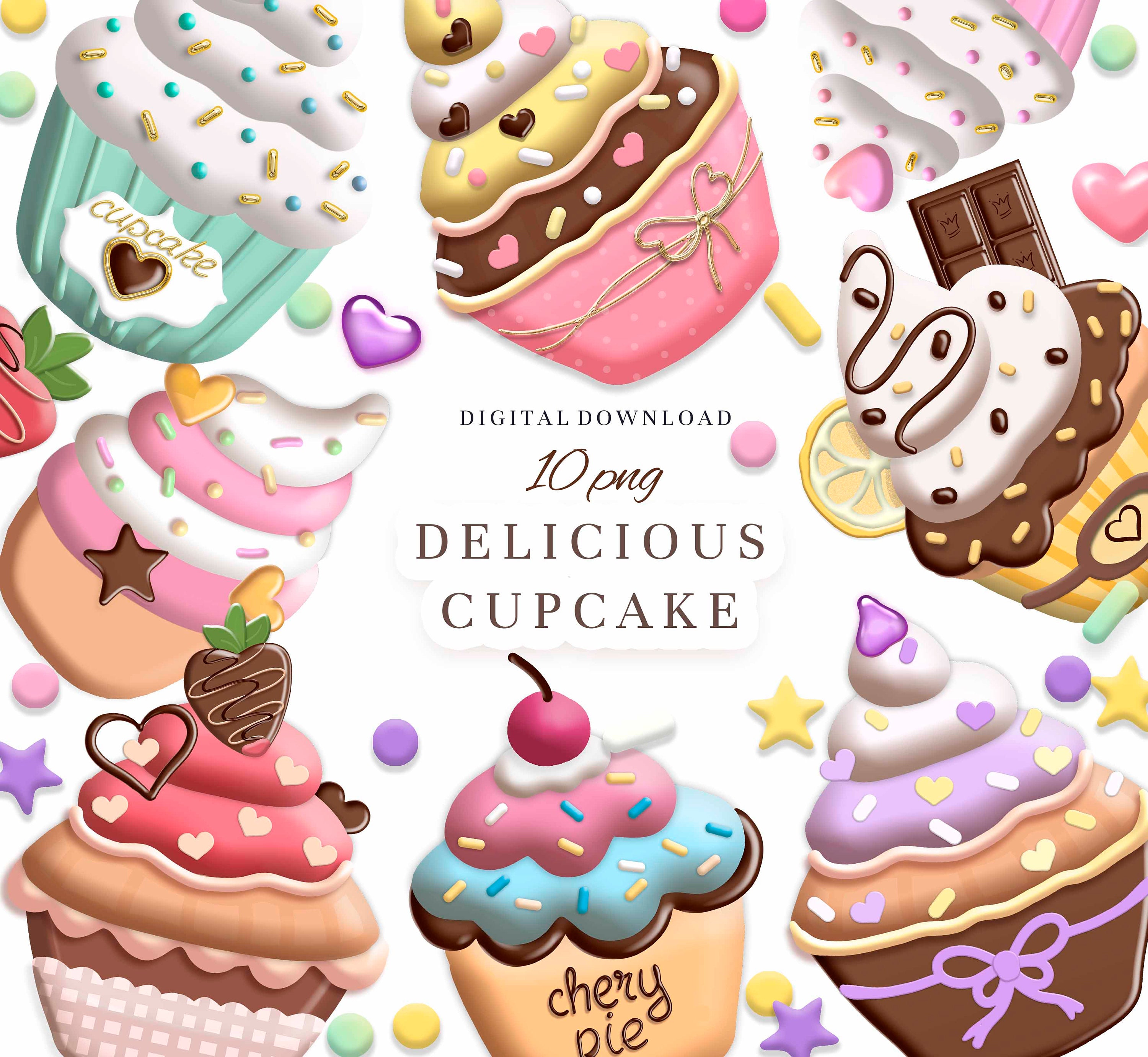 Cupcake Clipart Baking Clip Art Digital Download. | Etsy