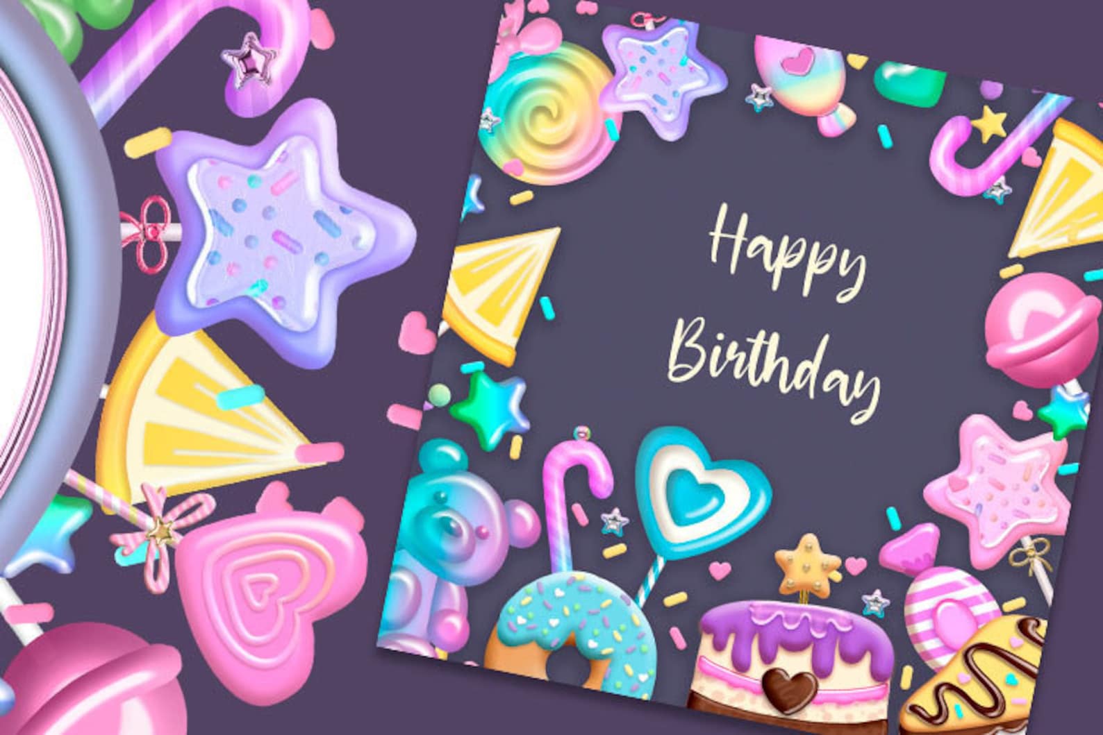 Candy Clipart Sweet Frame Png Treats Borders Clip Art. - Etsy