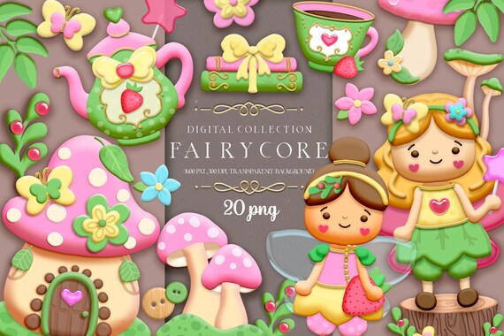 Fairy Clipart Mushroom Clipart Fairycore Png Woodland Png - Etsy