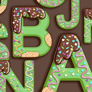 Donut Letters Clipart: Sweet Candy Alphabet (digital Download) - Etsy