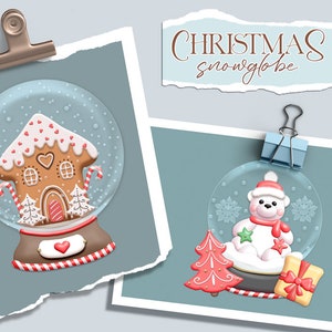 Feliz Navidad clipart Snowglobe clipart Snow globe png - Etsy México