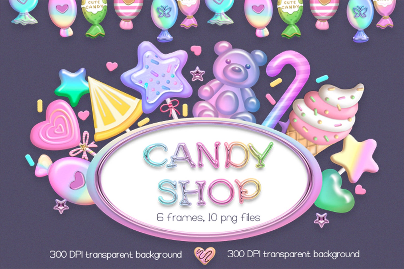 Candyland Bundle Candyland Clipart Sweets Png Digital - Etsy