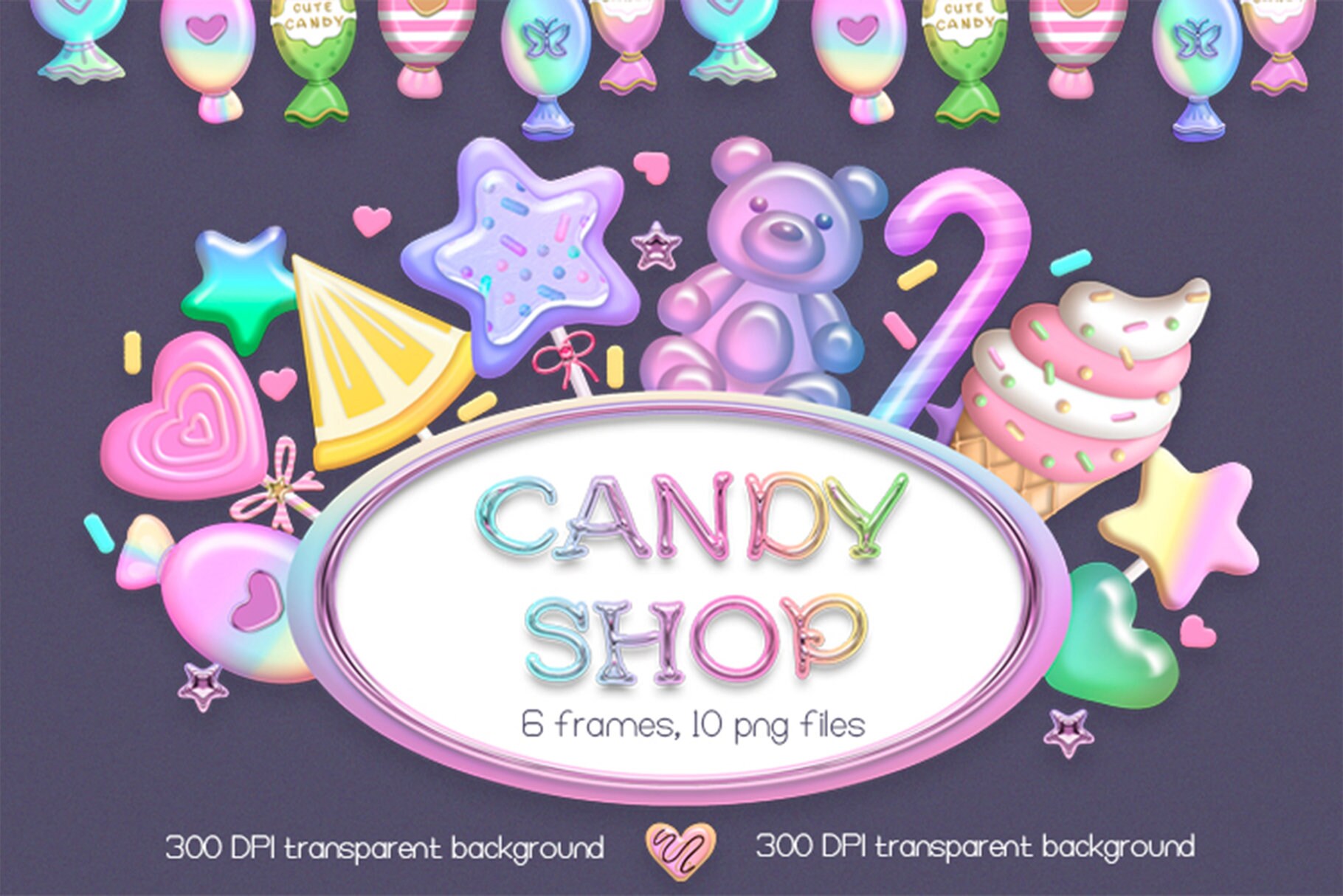 Candyland Bundle Candyland Clipart Sweets Png Digital - Etsy