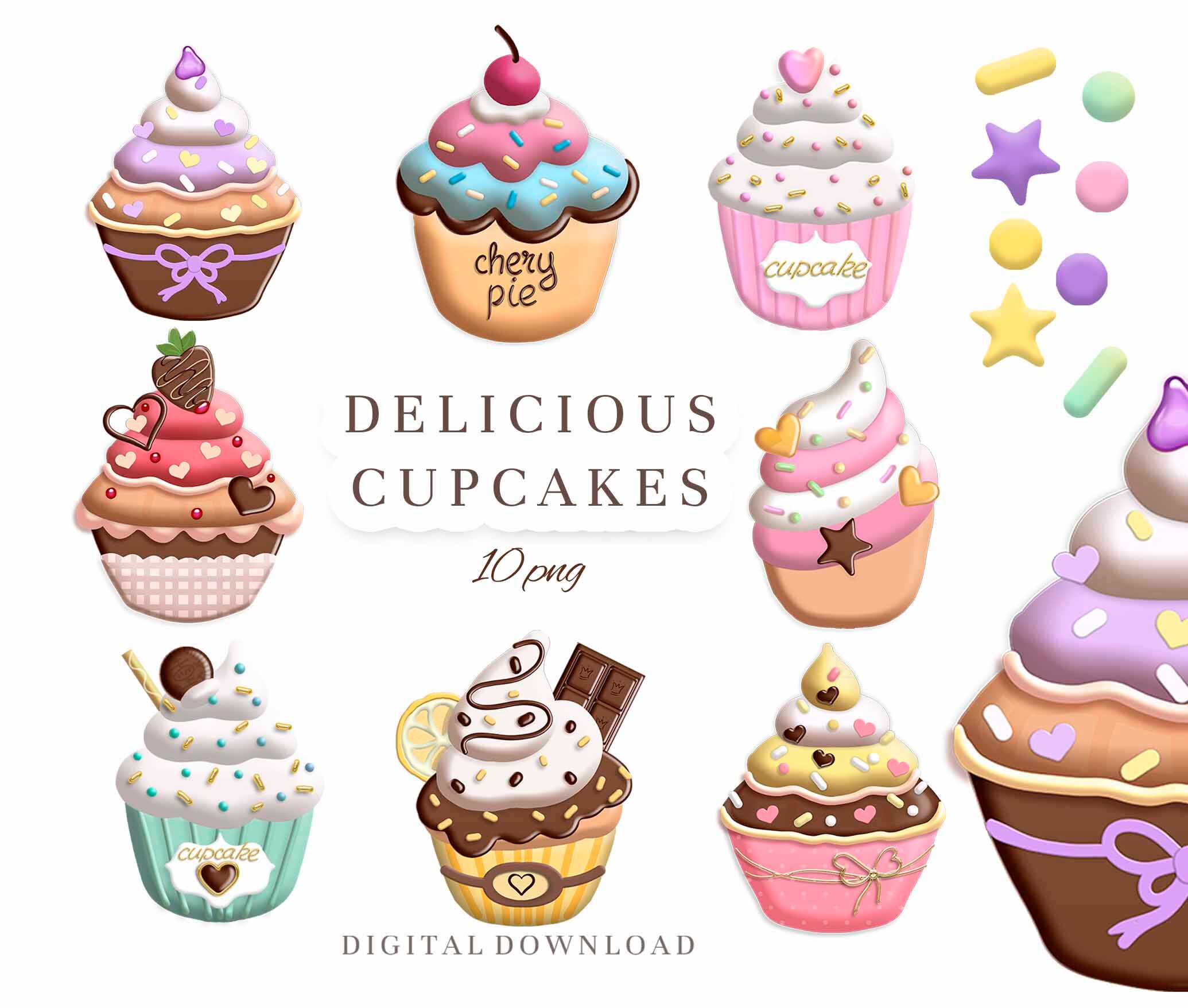 Cupcake Clipart Baking Clip Art Digital Download. | Etsy