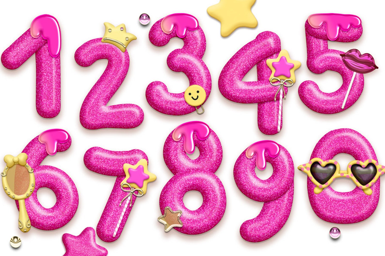 Pink Glitter Letters,pink Doodle Alphabet, Pink Glitter Abc,instant ...