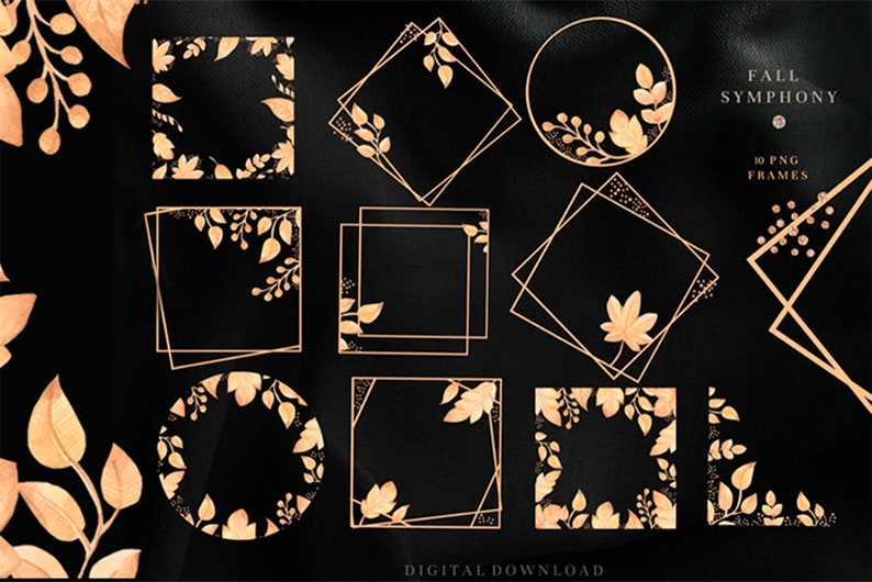 Gold Frame Clipart Celestial Border Frames Bundle Clip Art | Etsy