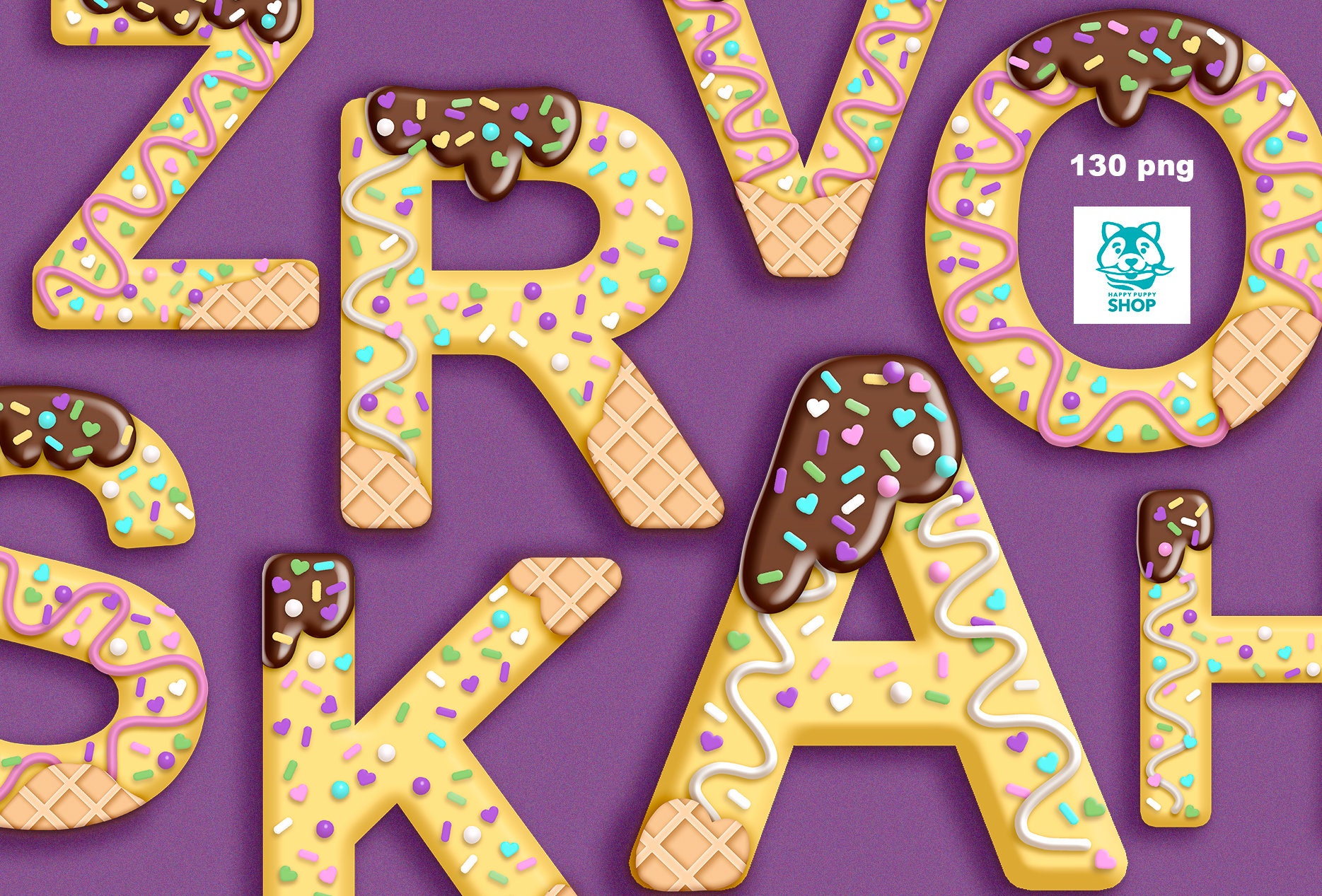 Donut Letters Clipart: Sweet Candy Alphabet (digital Download) - Etsy