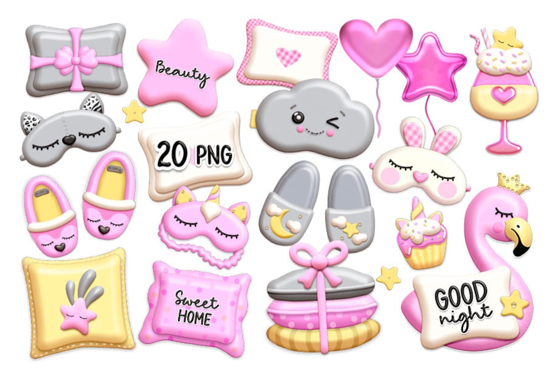 Slumber Party Clipart Sleepover Clipart Digital Download. - Etsy