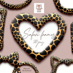 Frame Clipart, Safari Frames Png, Digital Frame Clipart, Fur Frames ...