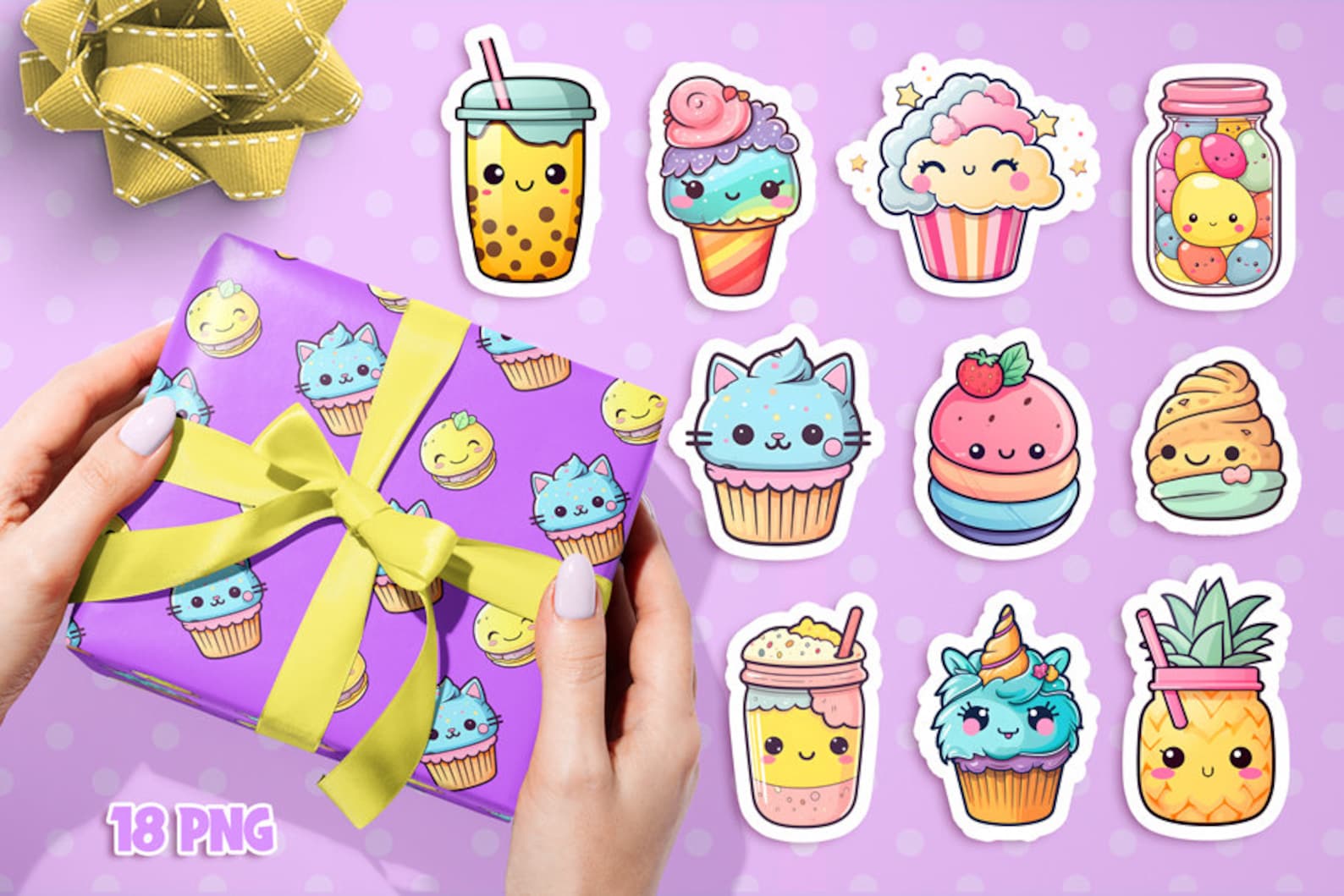 Kawaii Cute Clipart, Sweet and Candy Clipart, Digital Download. - Etsy