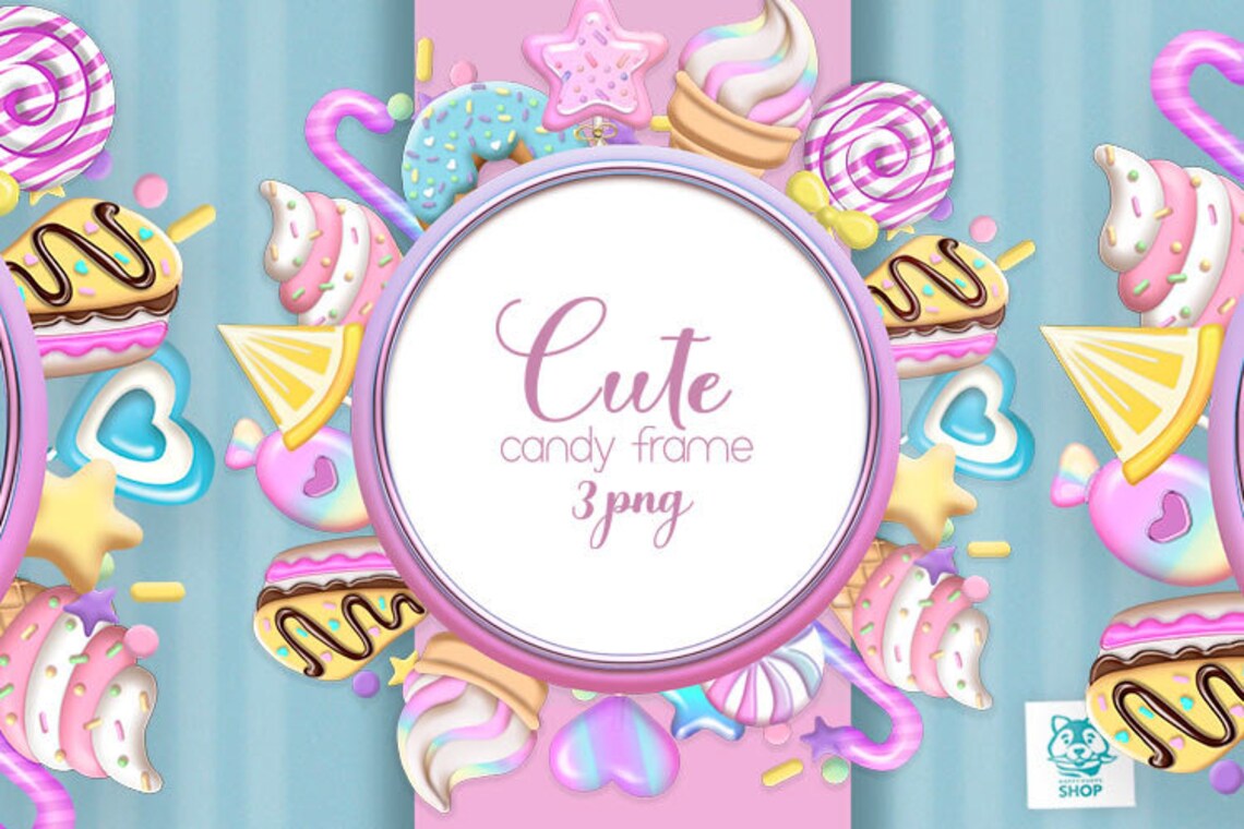 Sweet Frame Png Candy and Sweets Clipart. - Etsy