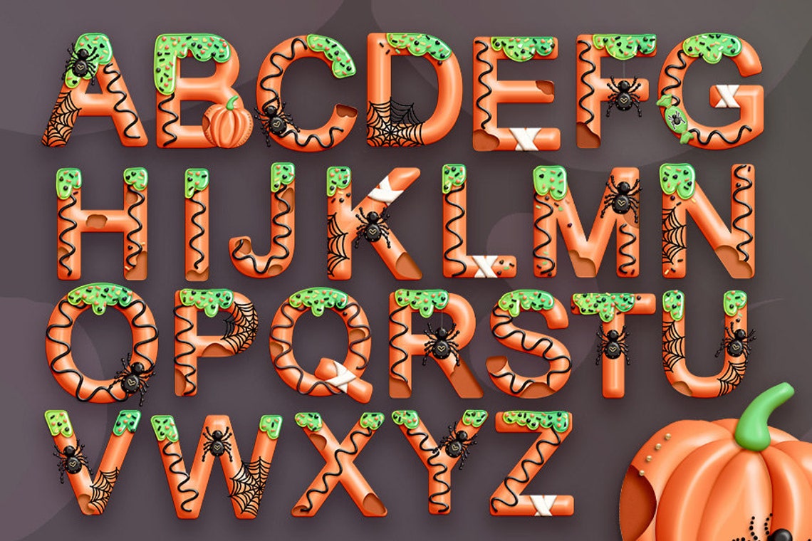 Halloween Letters Png Sweets Letters Clipart Halloween - Etsy