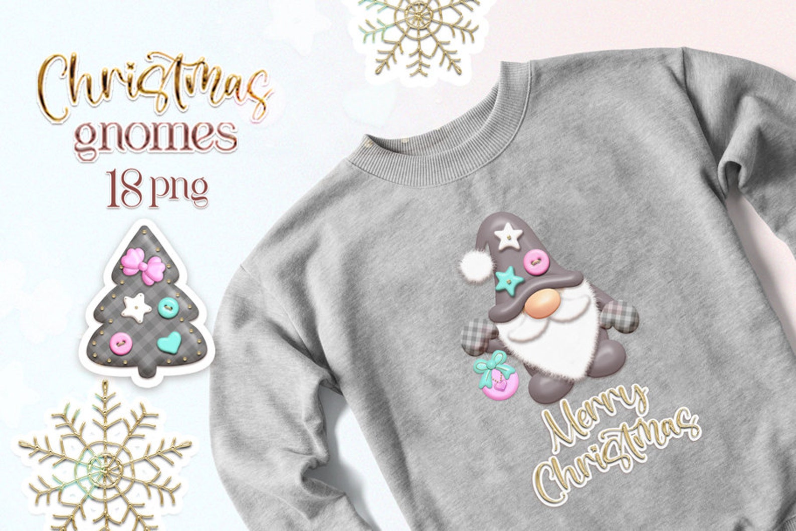 Christmas Gnome Clipart Merry Christmas Png Christmas Gnomes - Etsy