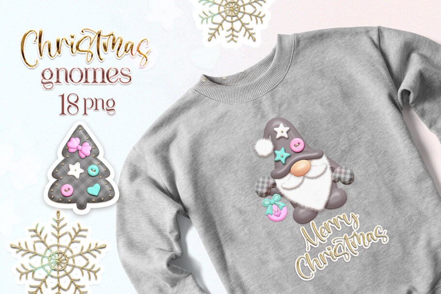 Christmas Gnome Clipart Merry Christmas Png Christmas Gnomes - Etsy