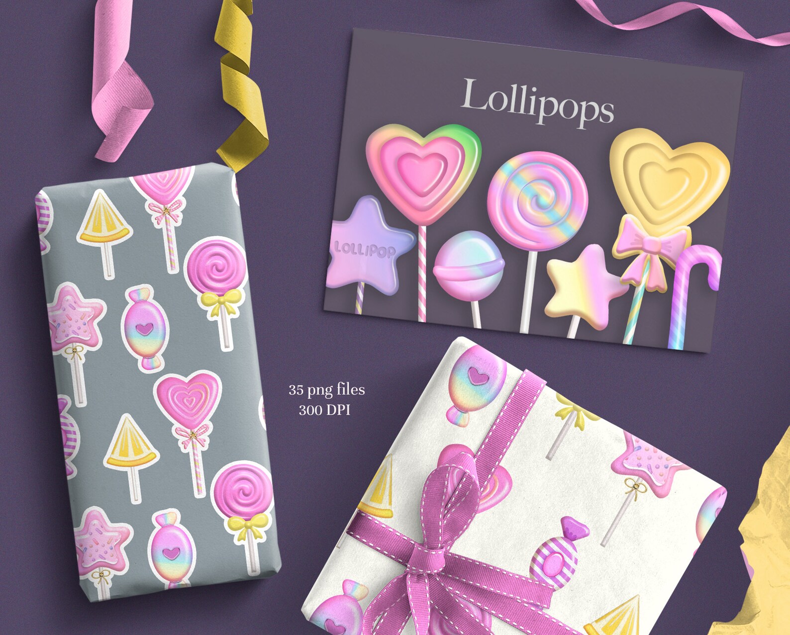 Candy Clipart Lollipop Png Sweets Clip Art DIGITAL DOWNLOAD - Etsy