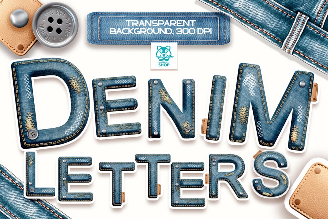 Denim Letters Png, Jeans Alphabet Clipart, 3d Letters Png, DIGITAL ...