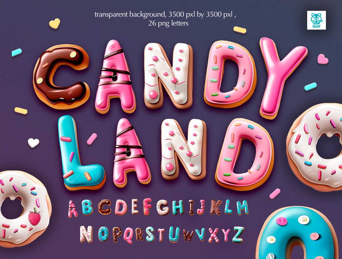 Candyland Letters Clipart, Sweet Alphabet Png, DIGITAL DOWNLOAD - Etsy