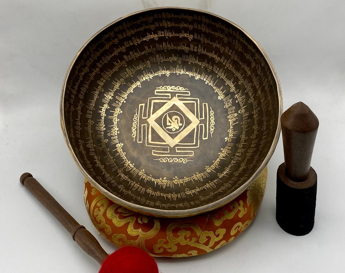 12 Inches Diameter Full Mantra Craft Singing Bowls Meditation - Etsy