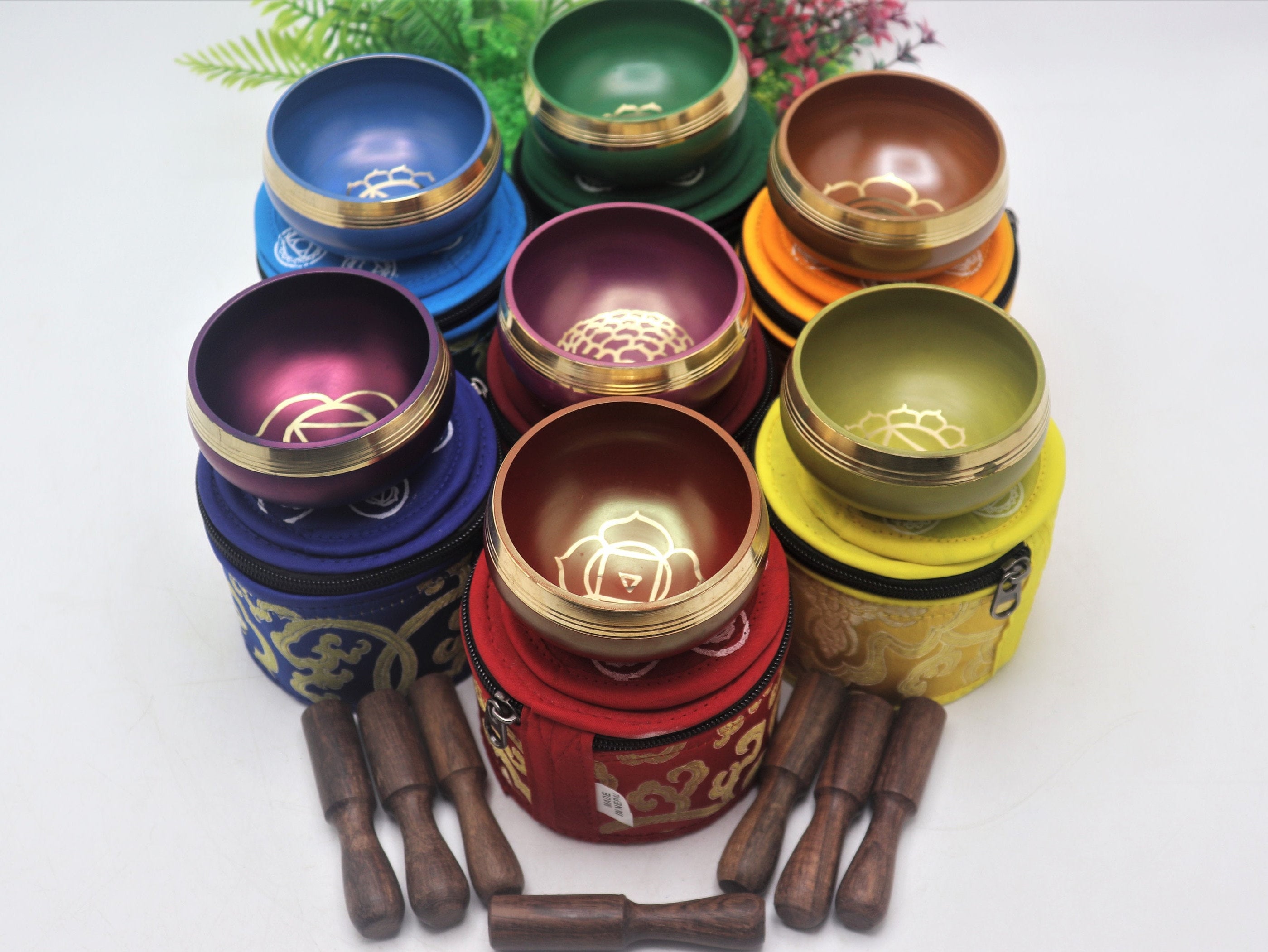 8 CM Handmade chakra singing bowl set-seven chakra singing | Etsy