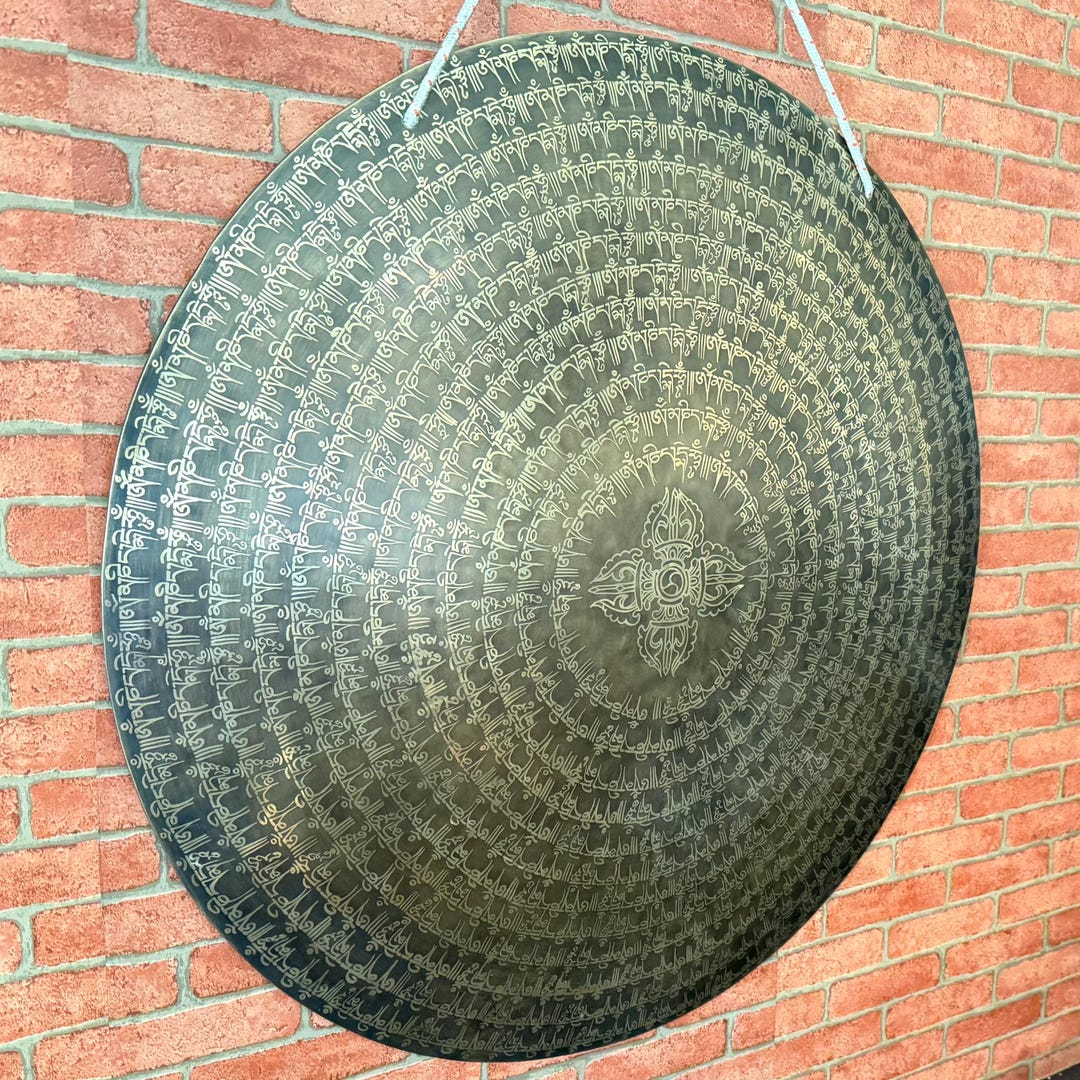 Tibetan Om Mantra Gong: Handcrafted Sound Bath Gong for Meditation - Etsy