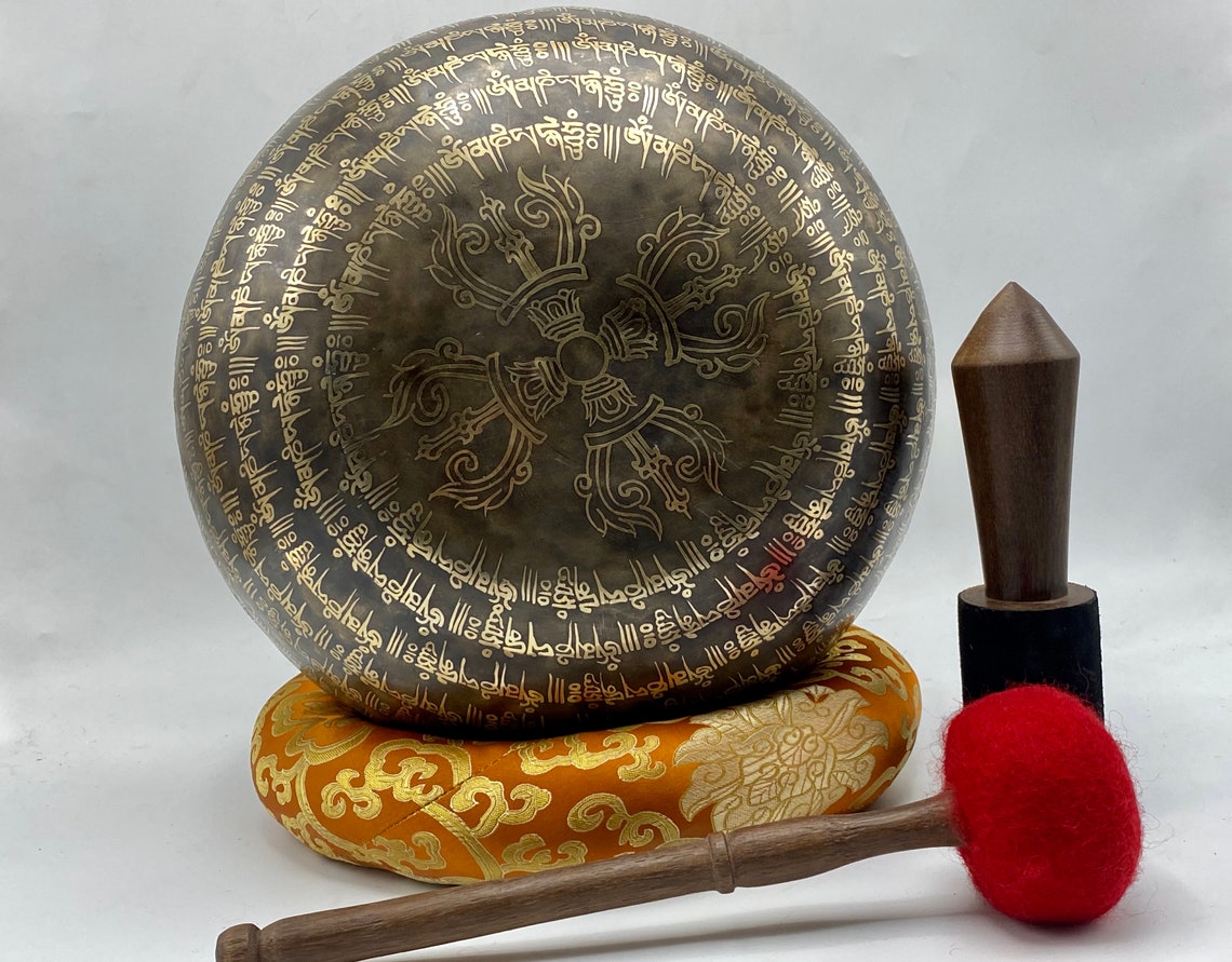 12 Inches Diameter Full Mantra Craft Singing Bowls Meditation - Etsy