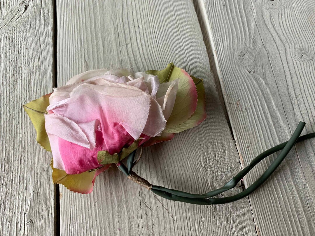 One Large Antique Millinery Cloth Flower Cabbage Rose ref: A-7310 Box 5 ...