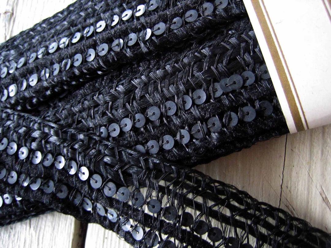 1 Yard Antique Millinery Trim Braid With Sequins ref: A-4776/1 Box 2 - Etsy