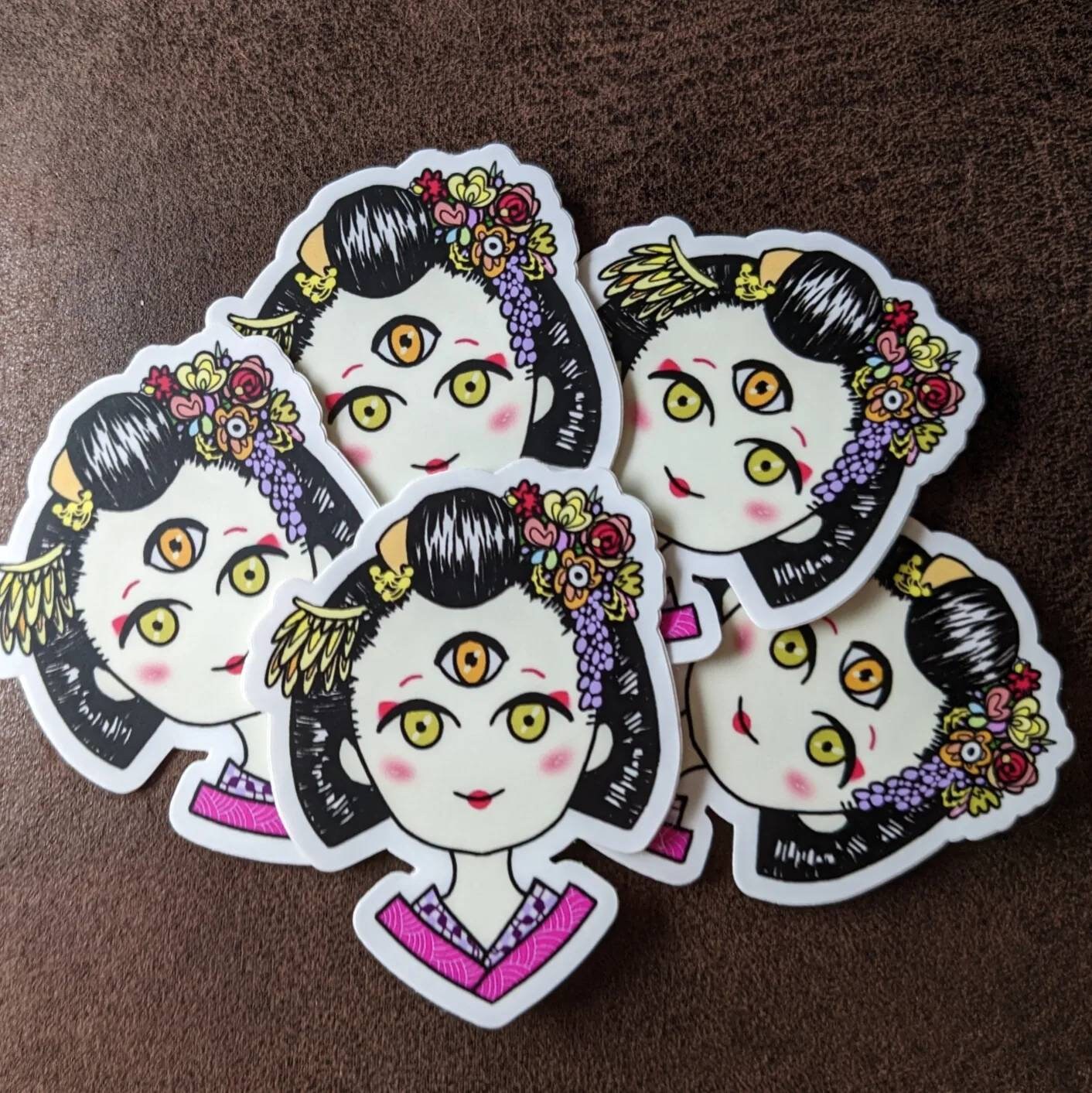 Monster Girl Geisha Sticker Third Eye Weird Art - Etsy