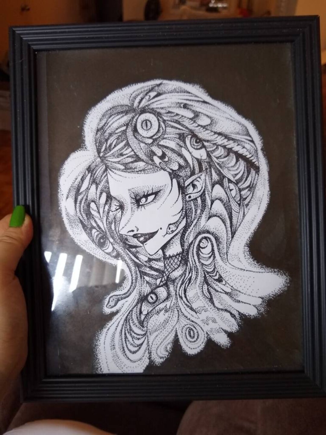 Original Illustration MEDUSA. Pen and Ink in Frame. - Etsy