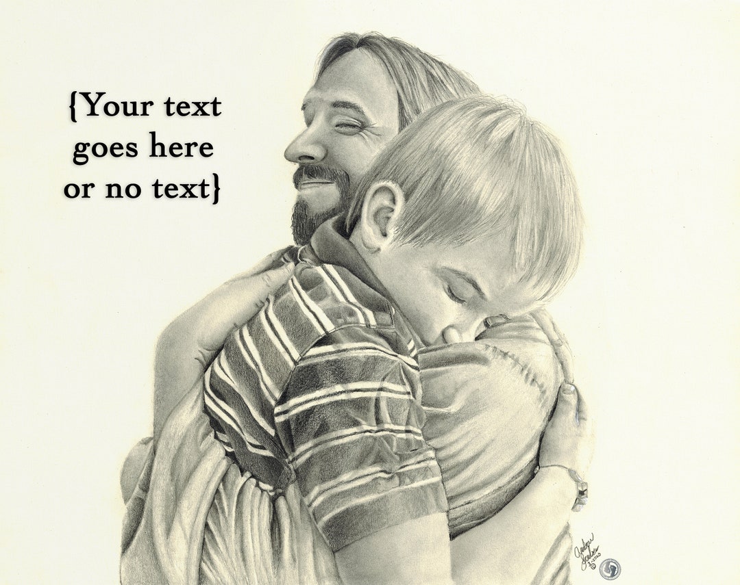 Jesus Hugging Child Drawing Print - Hugging Child Drawing - Jesus ...