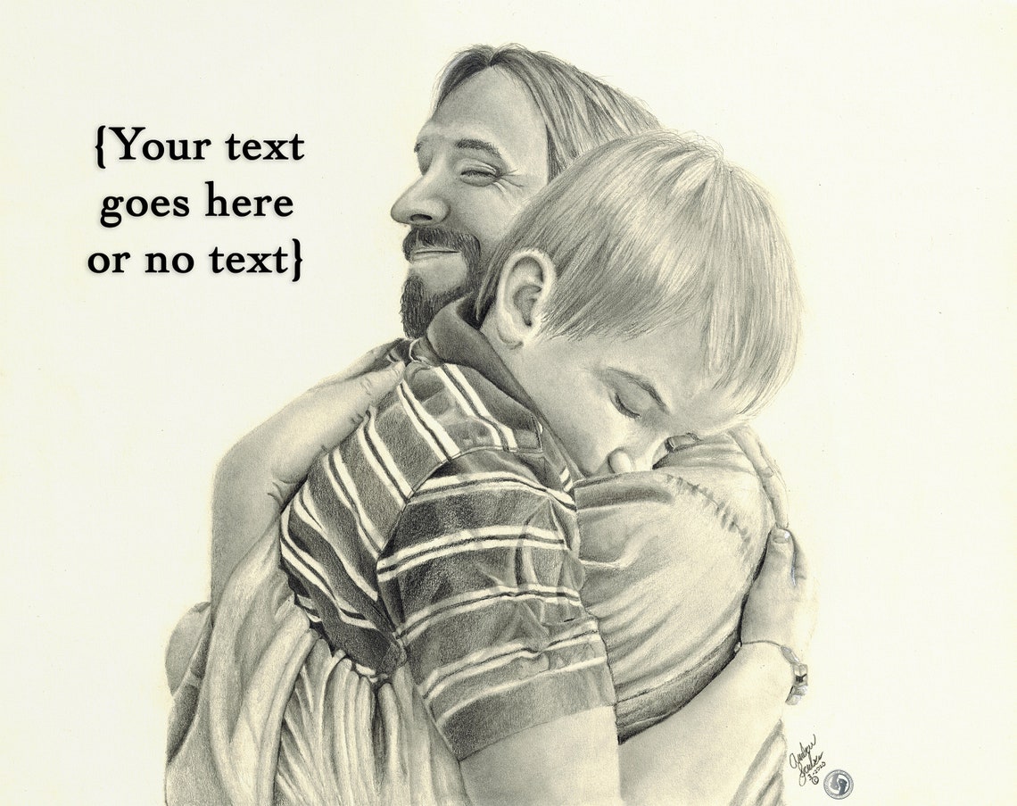 Jesus Hugging Child Drawing Print - Hugging Child Drawing - Jesus ...