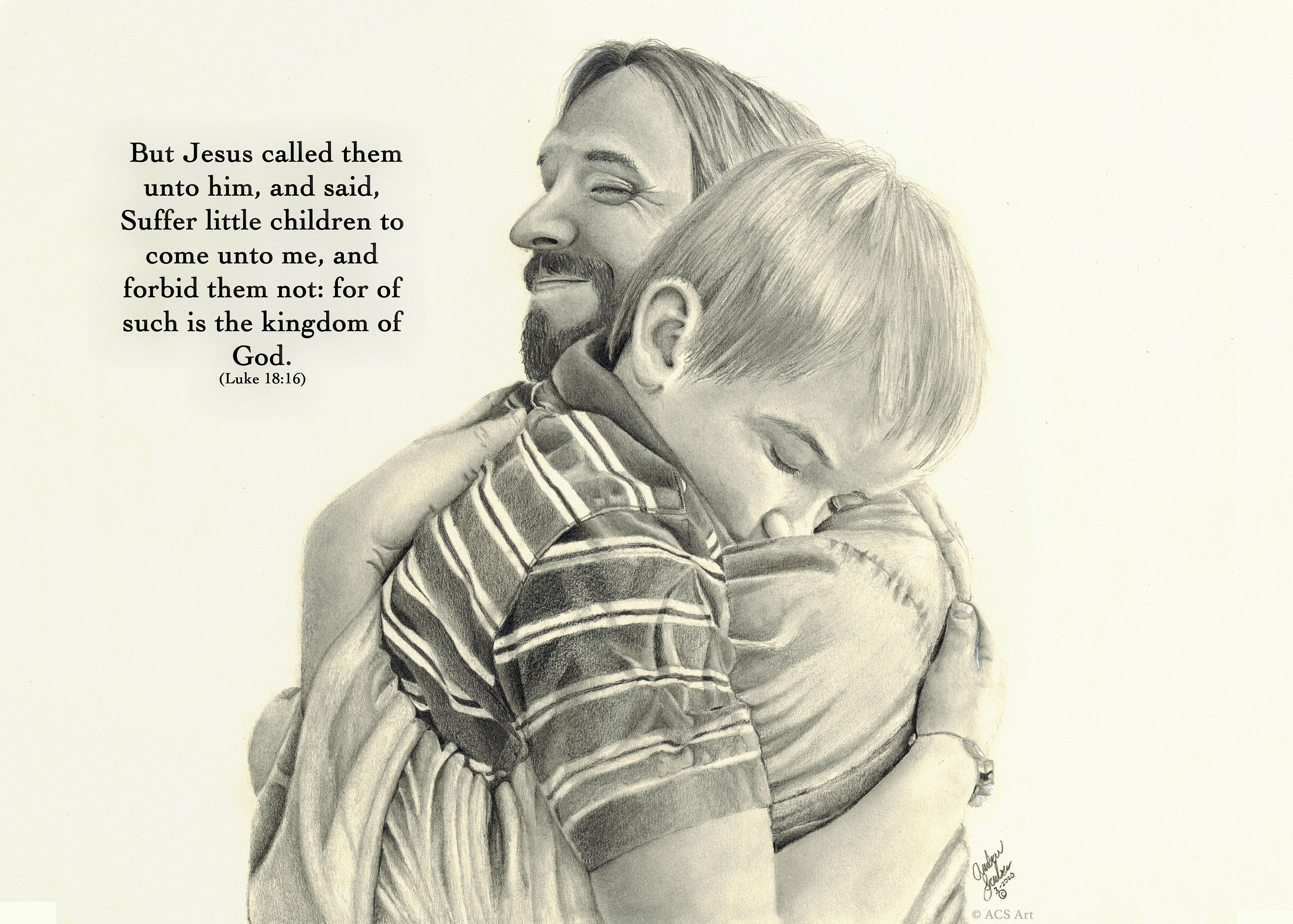 Jesus Christ Hugging Children