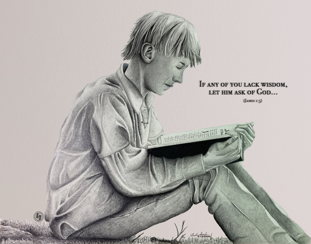 Joseph Smith Drawing | First Vision Drawing | Joseph Smith Reading ...