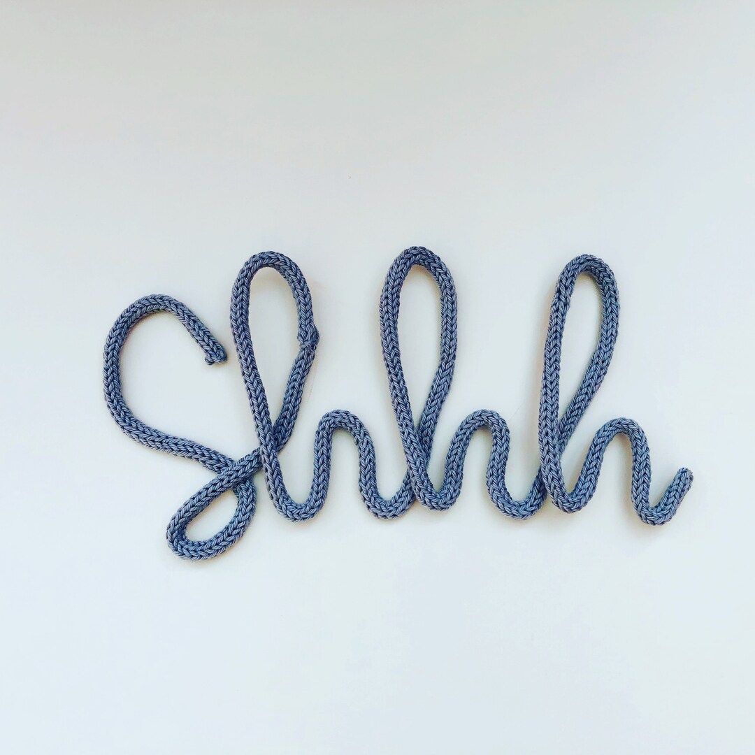 Shhh knitted wire wall art wall decor Nursery gift nursery door hanger ...