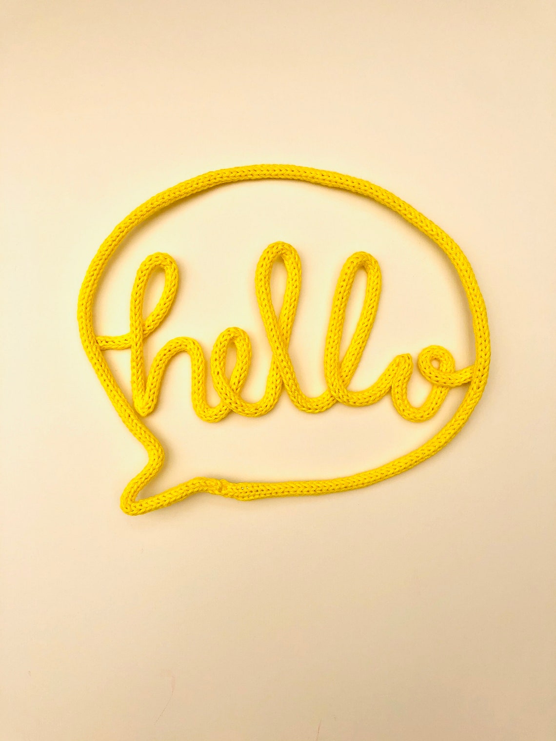 Hello Speech Knitted Wire Wall Art Speech Bubble Wall Decor - Etsy