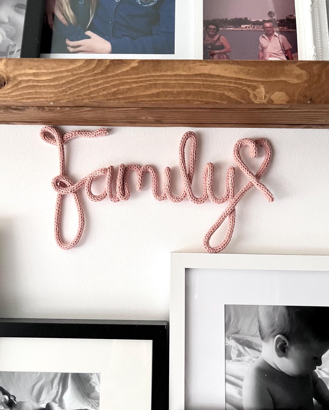 Family Knitted Wire Word, Family Photo Wall Decor, Wire Word Decoration ...