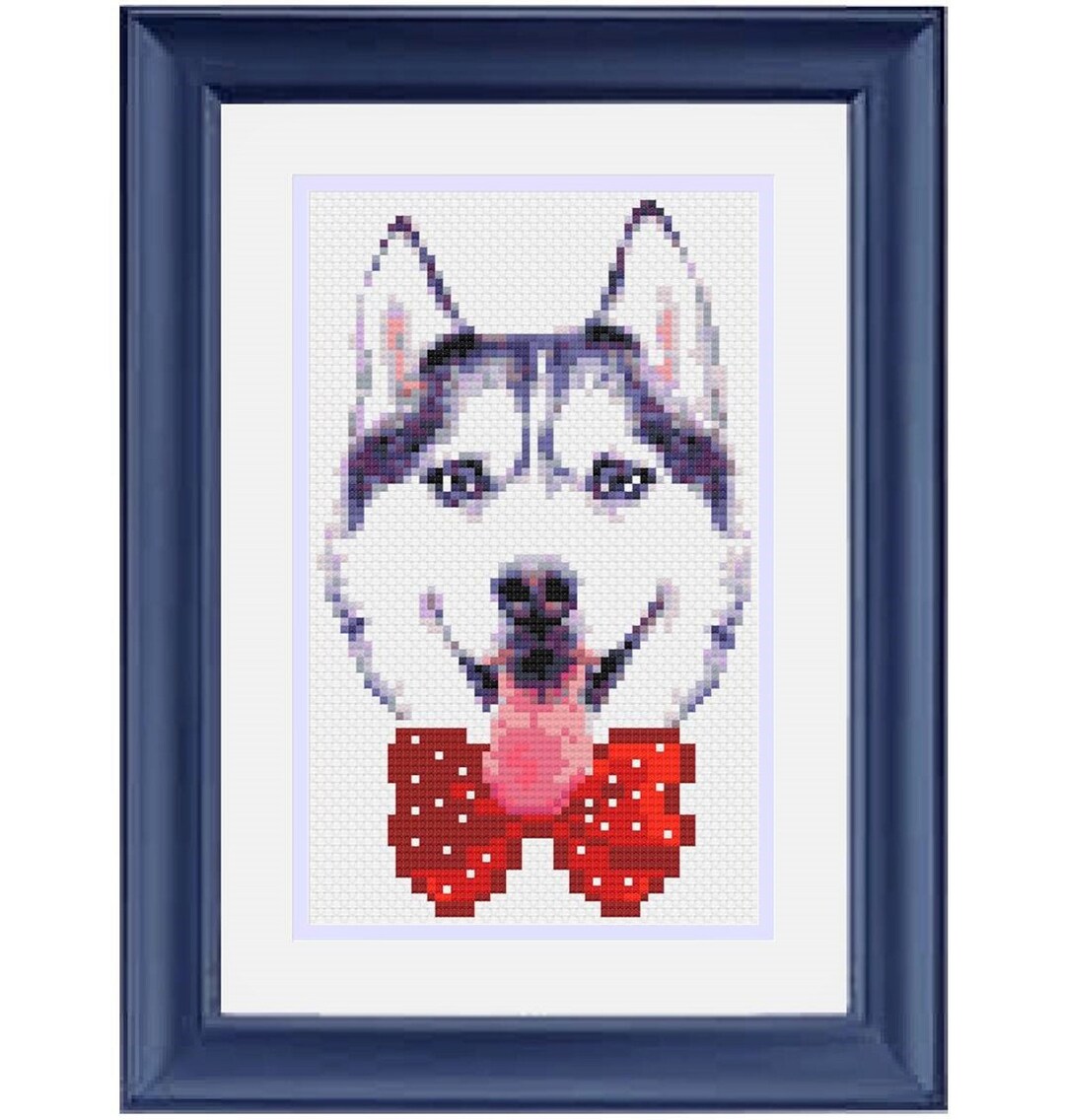 Husky Cross Stitch PDF Pattern, Dog, Animal, Cute Cross Stitch, Digital ...