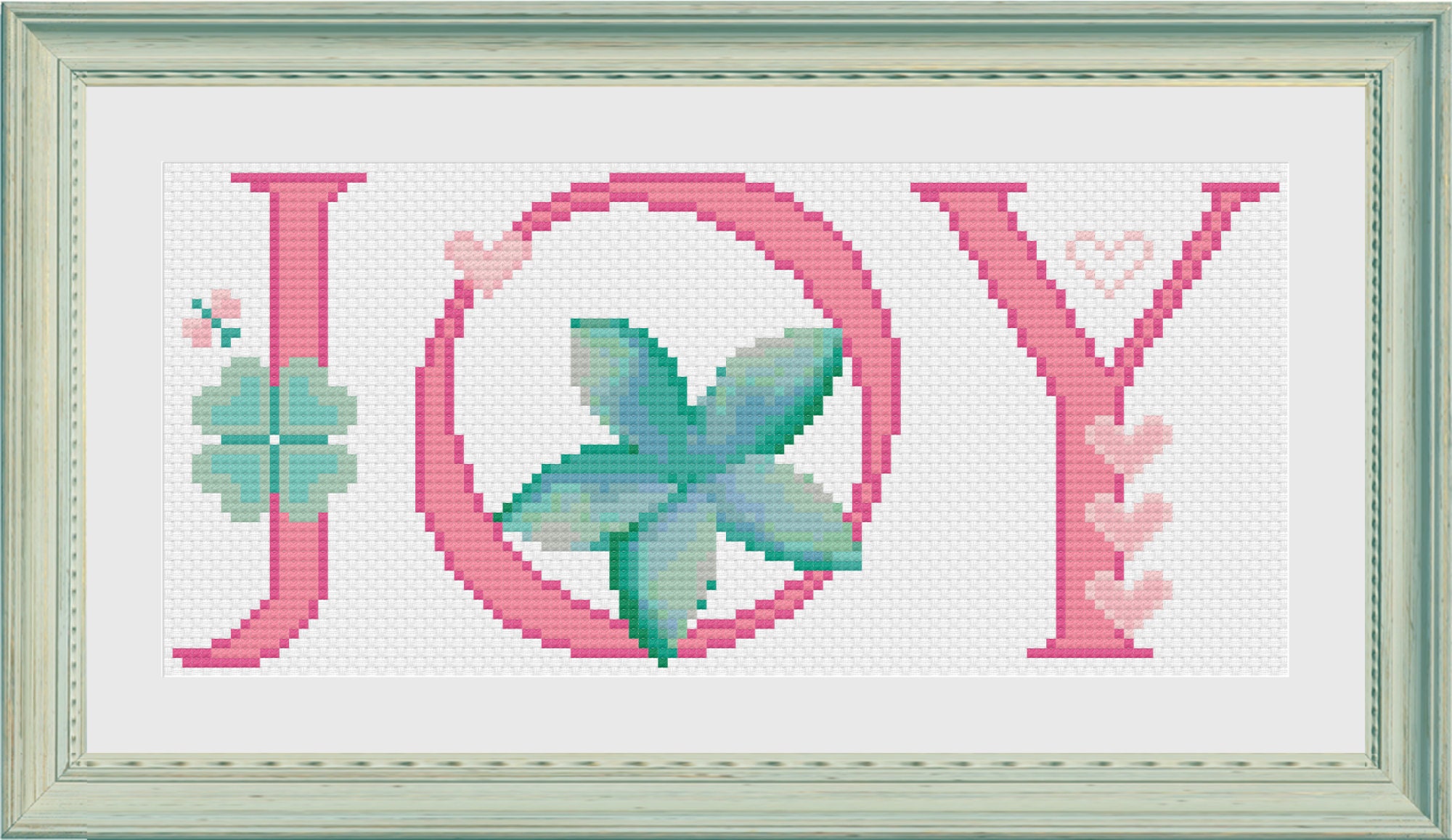 Joy Note With Hawaiian Flower Cross Stitch PDF Pattern, Message Cross ...