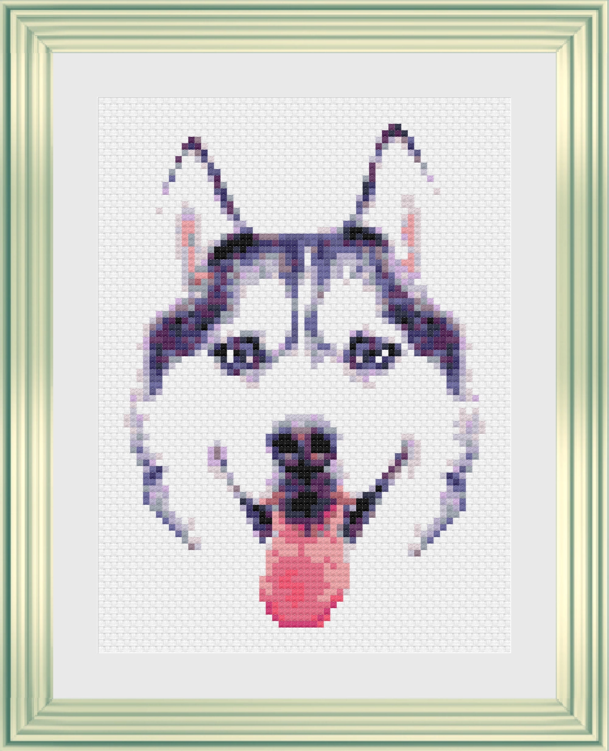 Smiling Husky Cross Stitch PDF Pattern, Dog Cross Stitch, Animal Cross ...