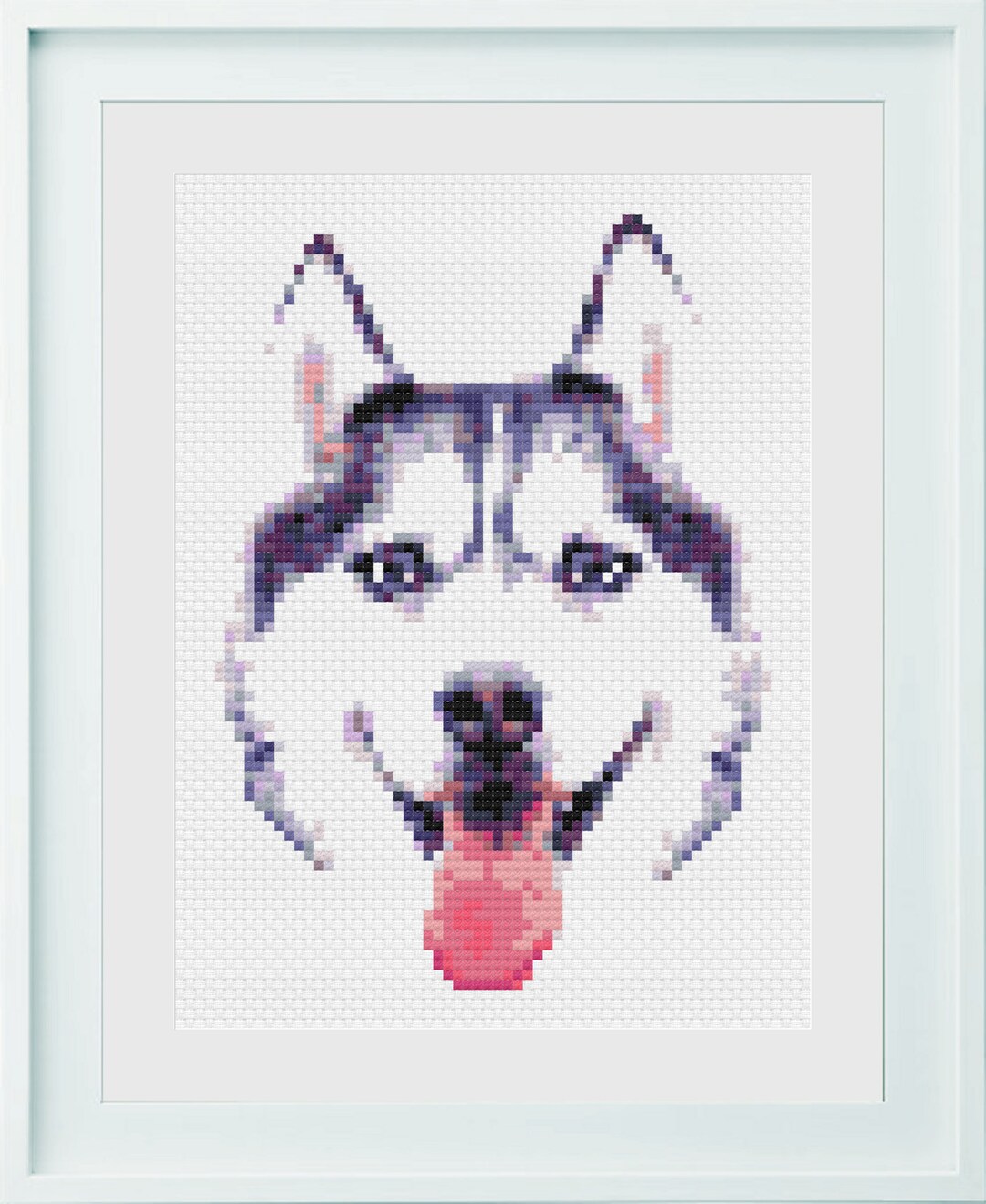 Smiling Husky Cross Stitch PDF Pattern, Dog Cross Stitch, Animal Cross ...