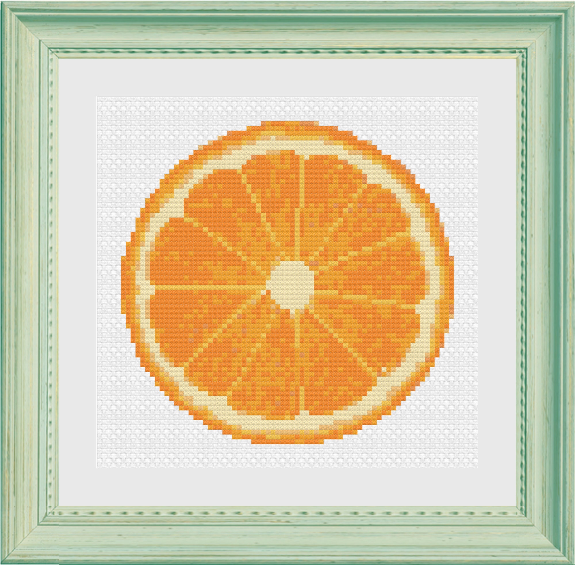 Orange Slice Cross Stitch PDF Pattern, Citrus Fruit Cross Stitch, Fruit ...