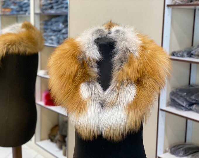 Natural Fur Collar Natural Fur Fox Accessories Fur Collar - Etsy