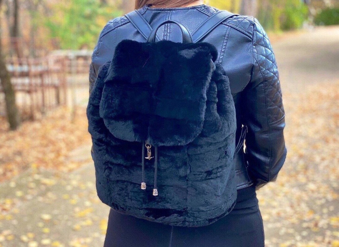 Fur Backpack Fur Backpack Women Bag Real Fur Handmade - Etsy